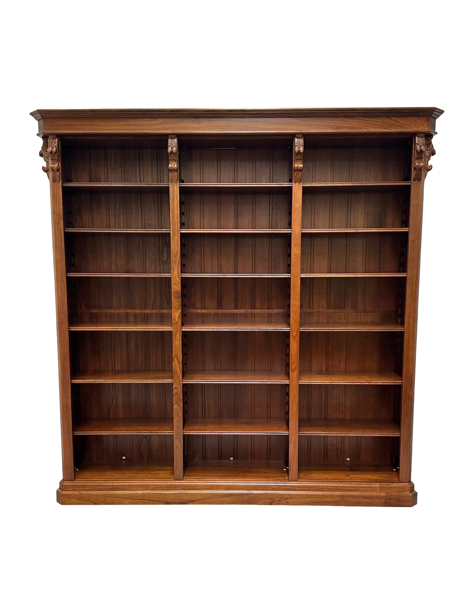 Mahogany Bookcase with Carved Details – Troc Leuven